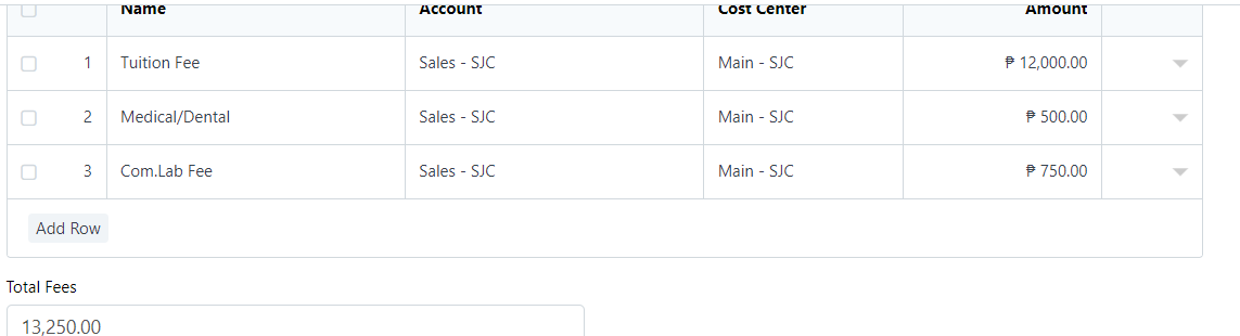 How to Setup Matriculation Fee School Fees WC