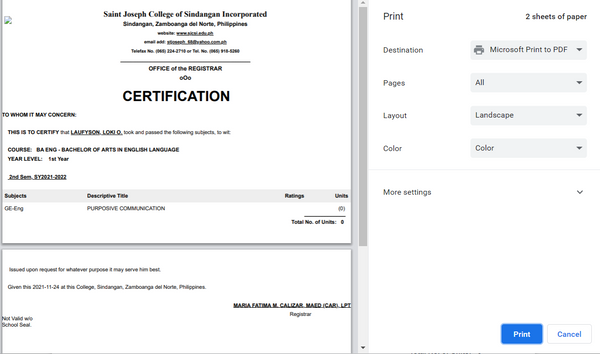 How to Generate COG (Certificate of Grades)